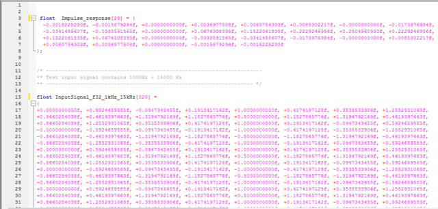 DSP Algorithms in C,Signal standard deviation, Convolution, DFT,IDFT
