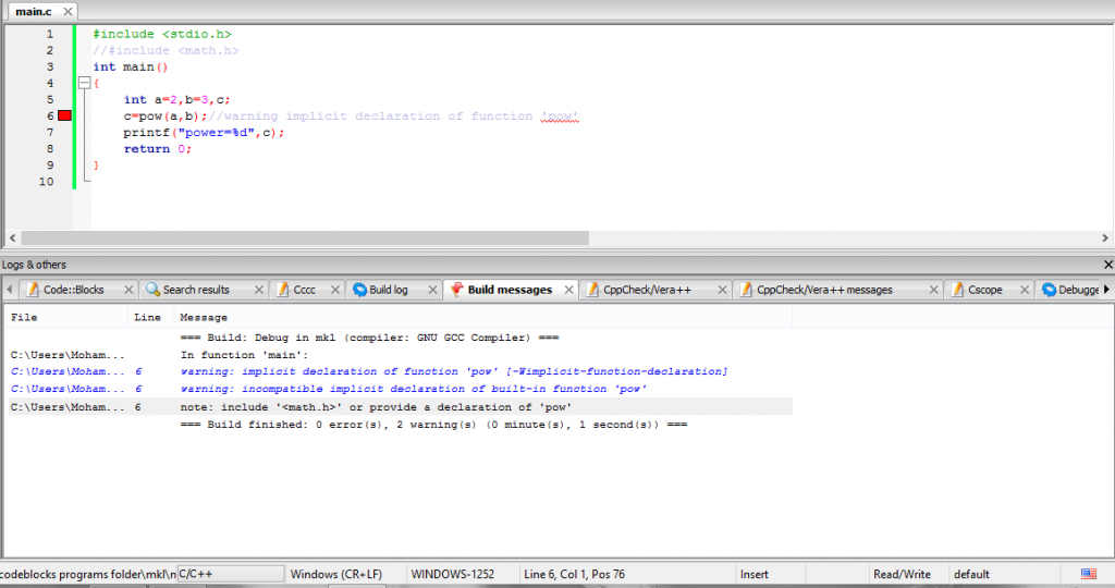 Implicit Declaration Of Function