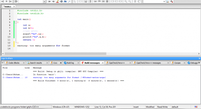 warning: too many arguments for format