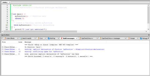 warning: conflicting types for function - A platform for wireless