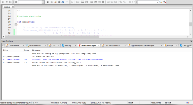 Warning: missing braces around initializer - A platform for wireless