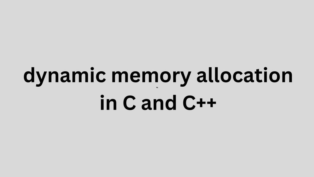 Difference b/w dynamic memory allocation in C and C++ - A platform for ...