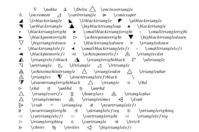 Triangle symbols[⨞,⊿, ,] in LaTeX - A platform for wireless
